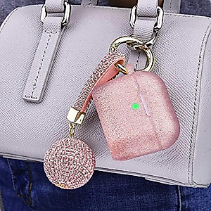 Case for Airpods 3rd Generation (2021), Filoto Apple Airpod 3 Case Cover for Women Girls, Silicone Case for Air Pod 3 Charging Case with Disco Ball Keychain Accessories (Rose Gold)