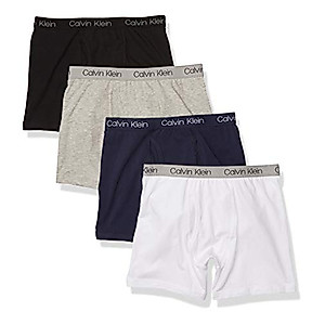 Calvin Klein Boys' Underwear 4 Pack Boxer Brief Value, Black Iris Pack, X-Large