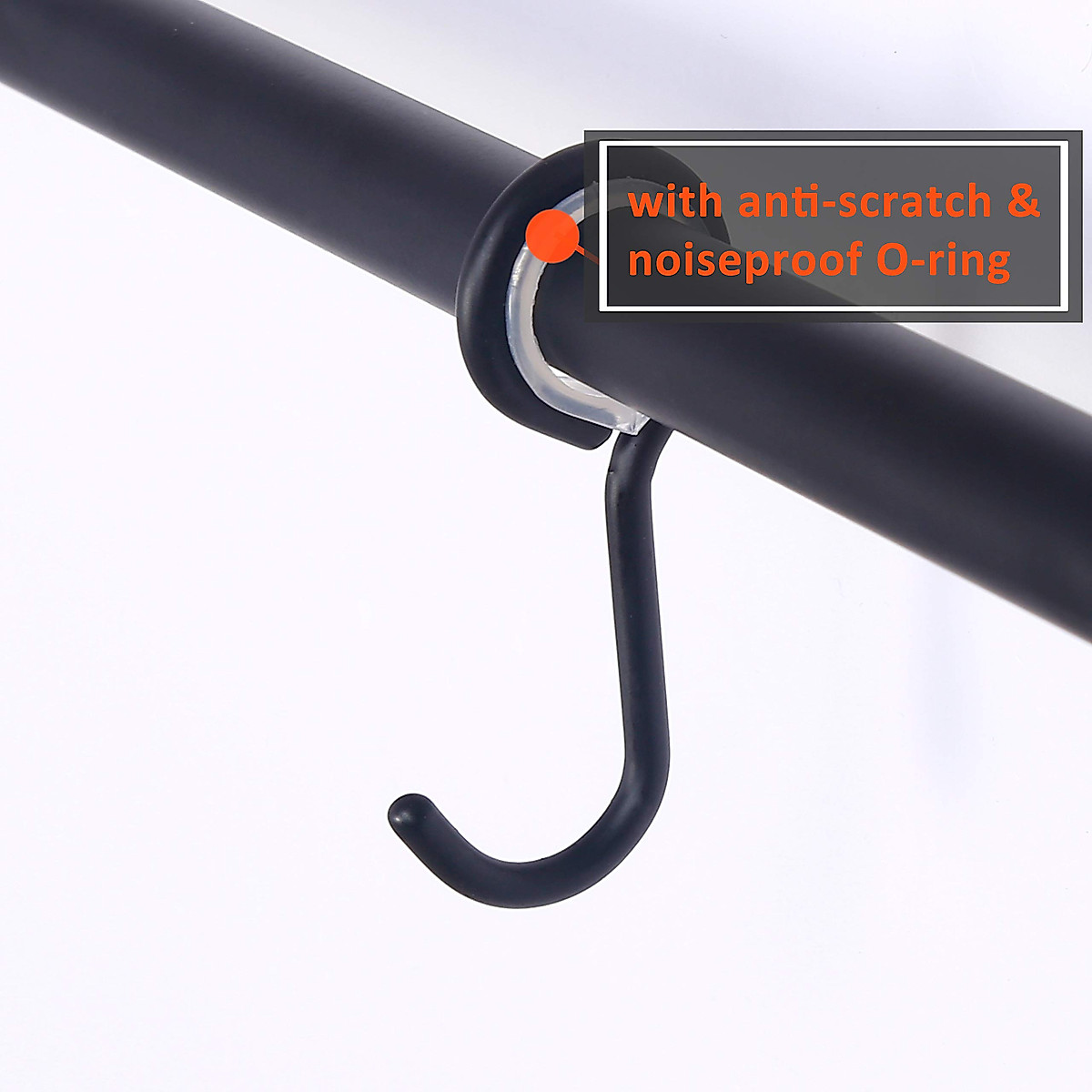 Dseap Pot Rack - Pots and Pans Hanging Rack Rail with 8 Hooks, Pot Hangers for Kitchen, Wall Mounted, Black