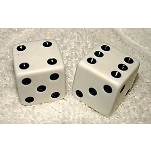 Large 3/4" White Opaque Dice Pair