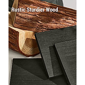 BAYKA Floating Shelves for Bedroom Decor, Rustic Wood Wall Shelves for Living Room Wall Mounted, Hanging Shelving for Bathroom, Laundry Room, Small Shelf for Plants, Books(Black,Set of 3)