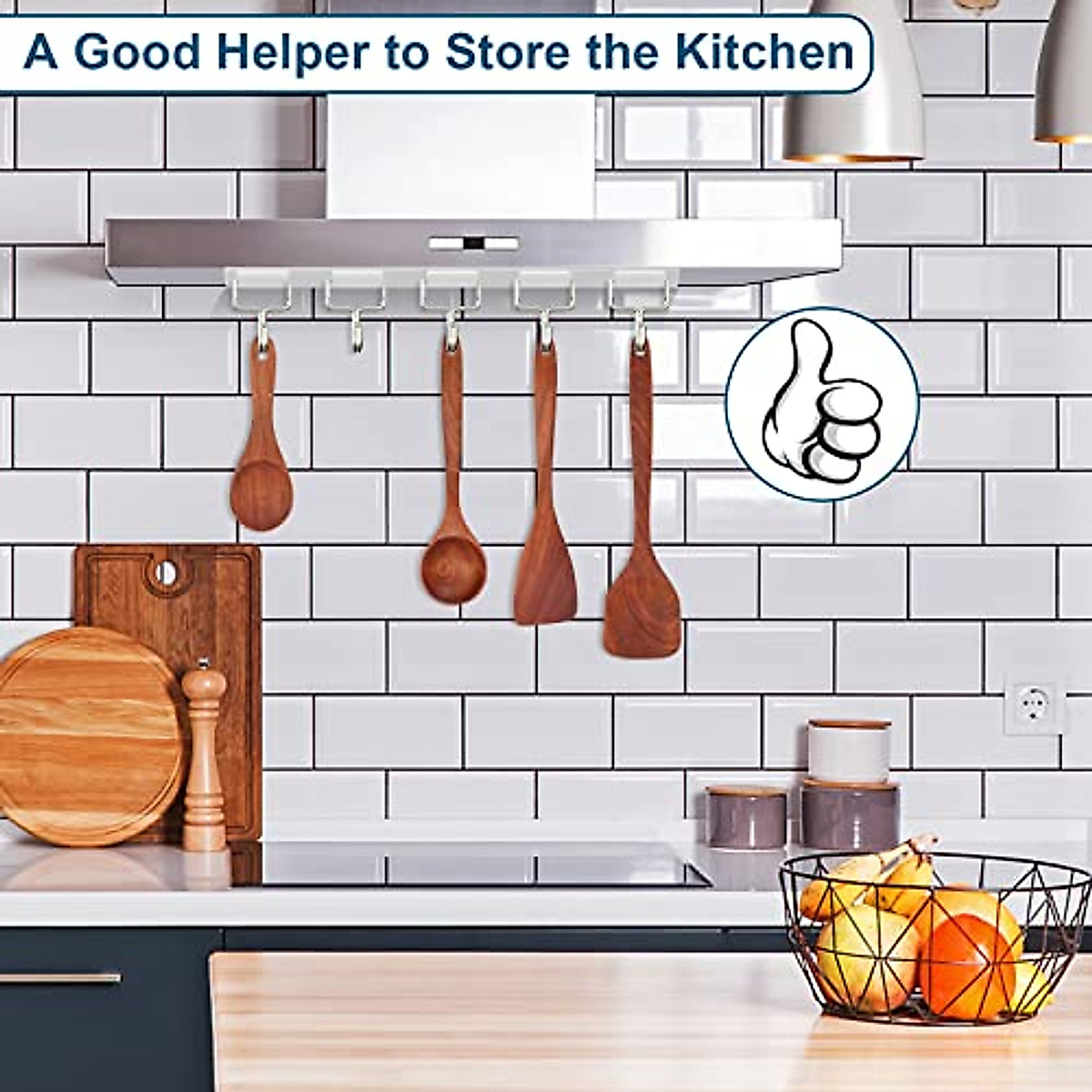 MAGTSMEI Coat Rack Wall Mount, Magnetic Hooks Heavy Duty with 5 Metal Hooks, Coat Rack for Hanging Clothes Keys Hat Purse, Magnetic Hooks for Metal Door, Refrigerator, 1 Pack Coat Hook (Silver)