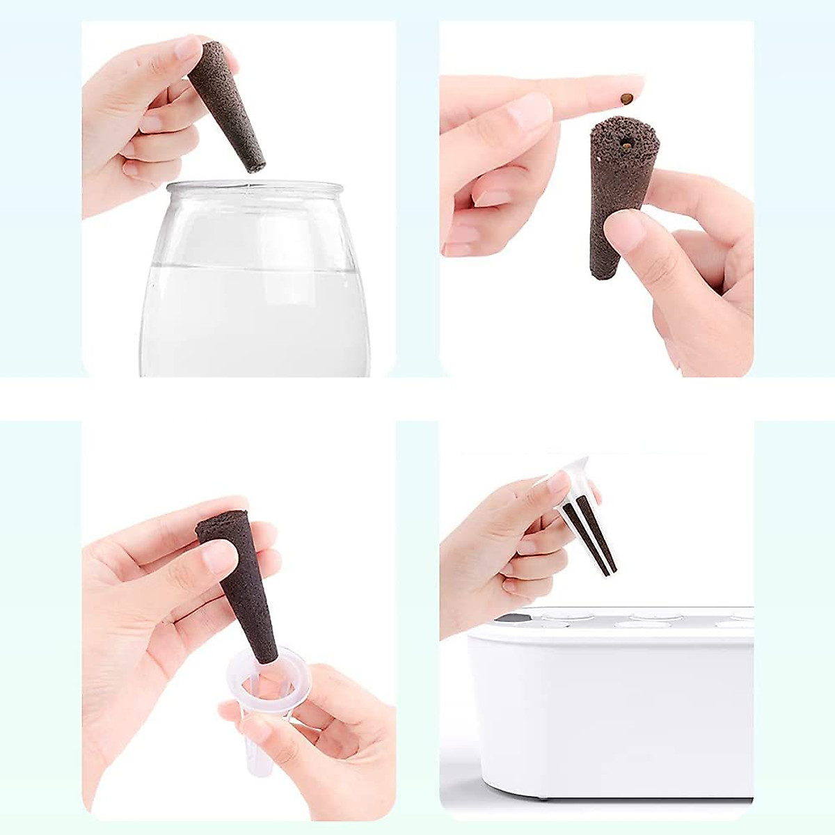 12 Pcs Replacement Grow Sponges Seed Starter Sponges Hydroponic Refill Sponges Seed Pods Root Growth Sponges for Garden System