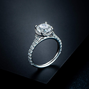 HAFEEZ CENTER Moissanite Rings for Women True D Color 2ct Moissanite Engagement Rings for Women Promise Ring Travel Ring (moissanite-ring, 9)