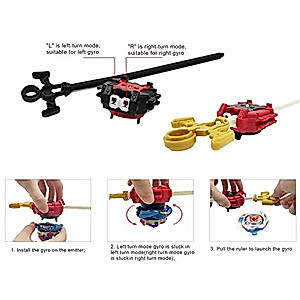 Gytobytle 8 Bey Spinning Top Valtryek Launcher Battling Set, Blade Burst Surge Metal Fusion with Box for Boys Kids
