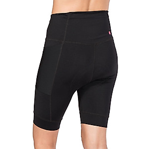 Terry Bike Shorts Women Padded Cycling Shorts for Women, Hi Rise Holster High Waisted Compression Shorts, Reg & Plus Sizes - Black, 1X