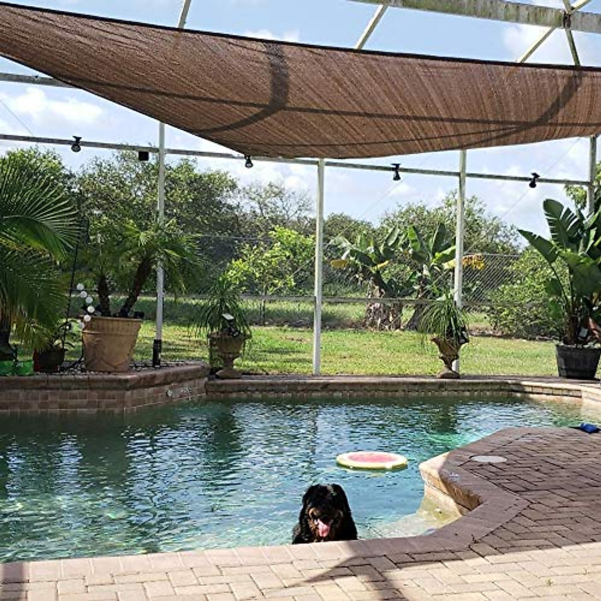 REPUBLICOOL Rectangle 8'x10' Brown Sun Shade Sail UV Block Awning Cover for Patio Garden Outdoor Backyard