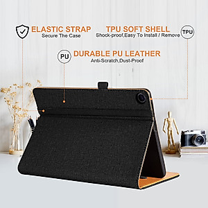 Vakarey for Lenovo Tab M10 Plus 3rd Gen Case TB125FU,for Lenovo Tab M10 Plus 3rd Gen 10.6 Inch Tablet Case,Black