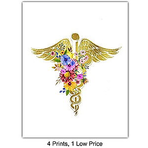 Nurse Appreciation Wall Art Poster Set - Gift for Registered Nurse Practitioner, RN, LPN, RNA, Nursing Student Graduation - Home, Hospital, Clinic or Medical Office Decor, Decoration - 8x10 Unframed