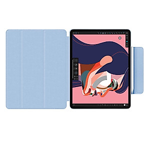 Aoub Case for iPad Pro 11 2022/2021/2020/2018, Rebound Magnetic Attachment Cover with Clasp [Supports Pencil Pairing & Charging], Ultra Slim Trifold Stand Smart Case for iPad Pro 11 inch, Light Blue