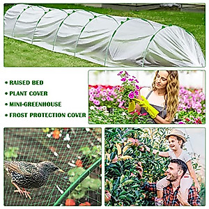60Pcs Greenhouse Hoops for Raised Garden Beds 4ft Wide Grow Tunnel Up to 12 Sets for Row Cover DIY Garden Hoop Plant Support Garden Stakes for Plants Fruits Vegetables