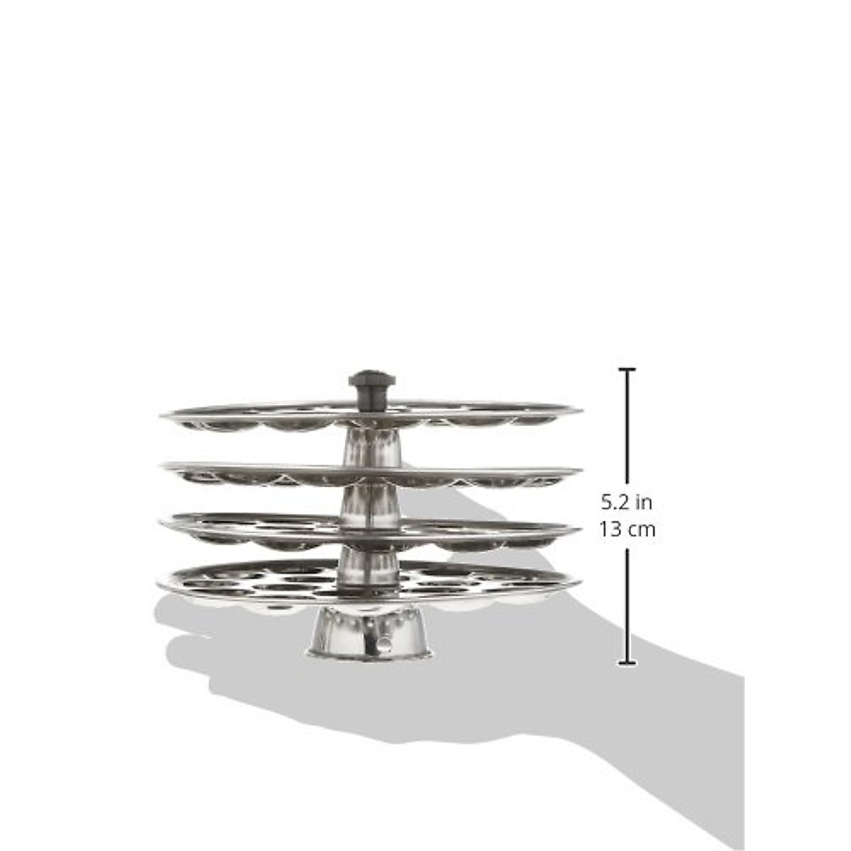 Tabakh 4-Rack Stainless Steel Idli Stand, Makes 72 Mini Idlys of 1" Diameter