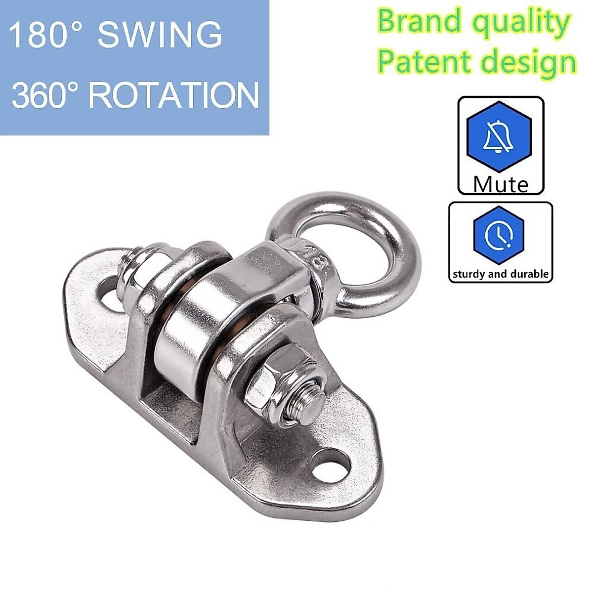 Yyiwhmy Heavy Duty Swing Hanger 360°+180°Silent Permanent Antirust for Swing Set Accessories Hammock 1200Capacity Porch Playground Indoor/Outdoor