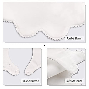 3 PCS White Flower Baby Bibs Infant Burp Clothes For Baby Girls Saliva Towel Cotton Infant Toddler Girls Bibs (3PCS-WHITE)