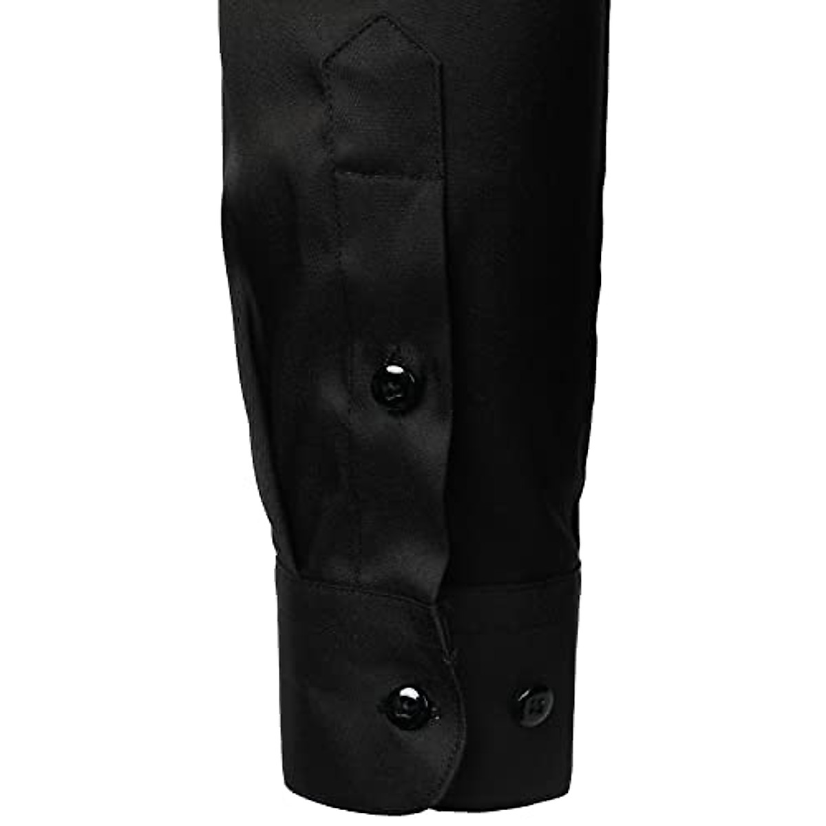 HOOD CREW Men’s Long Sleeve Button Down Shirt Slim Fit Casual Solid Dress Shirts Black 3XL