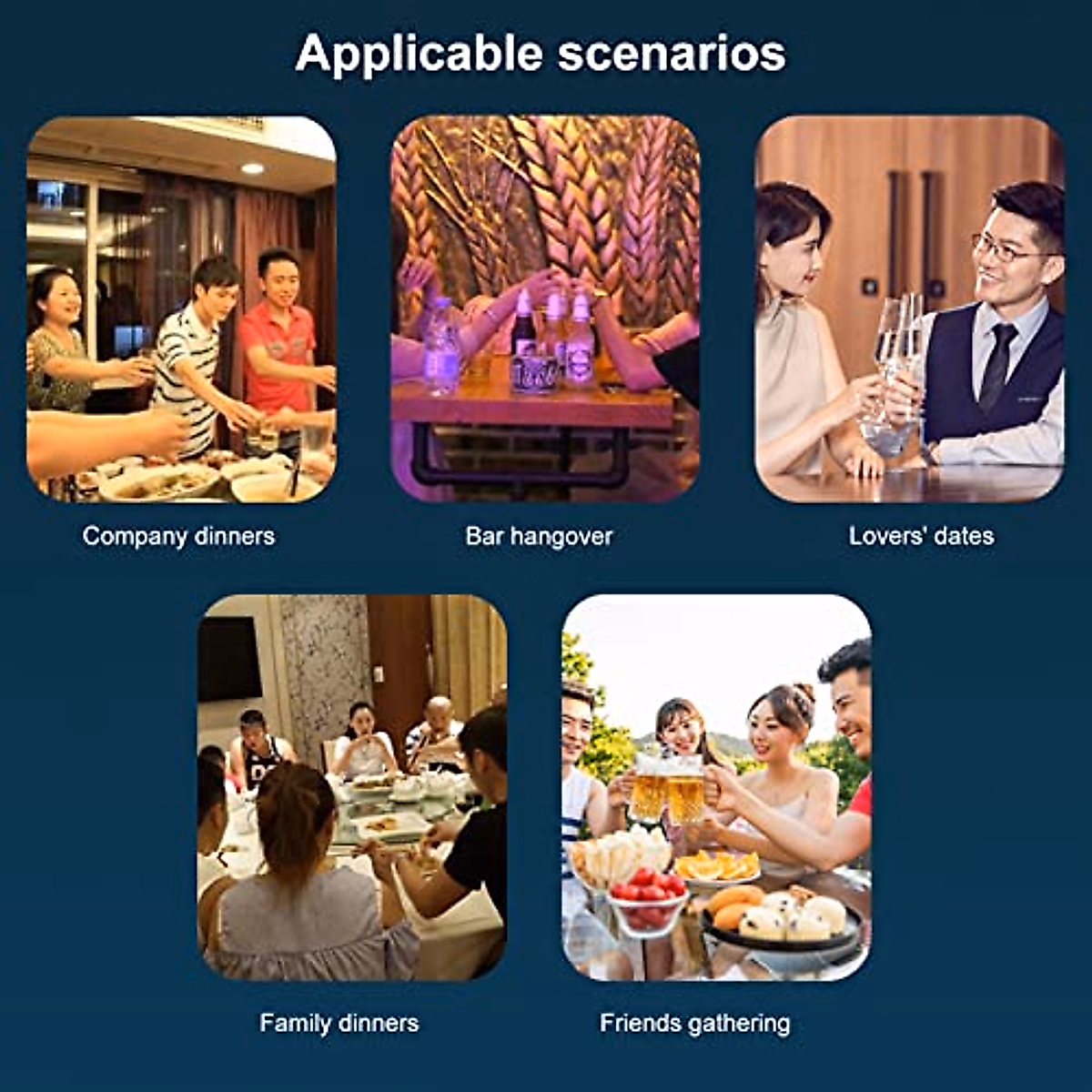 Alcohol Detector, Easy to Use Alcohol Breath Tester Detector Electrochemical Sensors Widely Used DC5V for Family Dinners for Bar Hangover