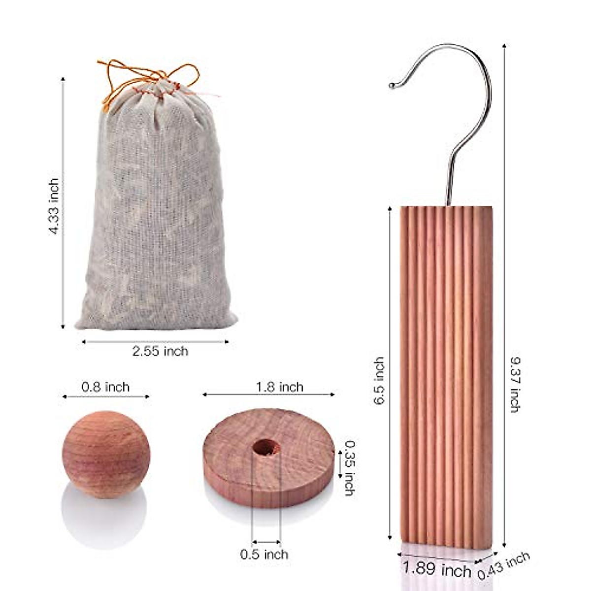 Homode Cedar Blocks for Clothes Storage, Ceder Wood Chips and Balls for Closets and Drawers, Fresh Scented Sachets, 40 Pack