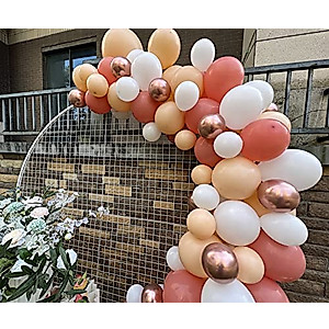 Beaumode DIY Matte Dusty Pink Peach Balloon Garland Matte Balloon Arch Wedding Cream Baby Shower Bridal Shower 1st Birthday Photo Backdrop Party Decoration (Dusty Pink and Peach)