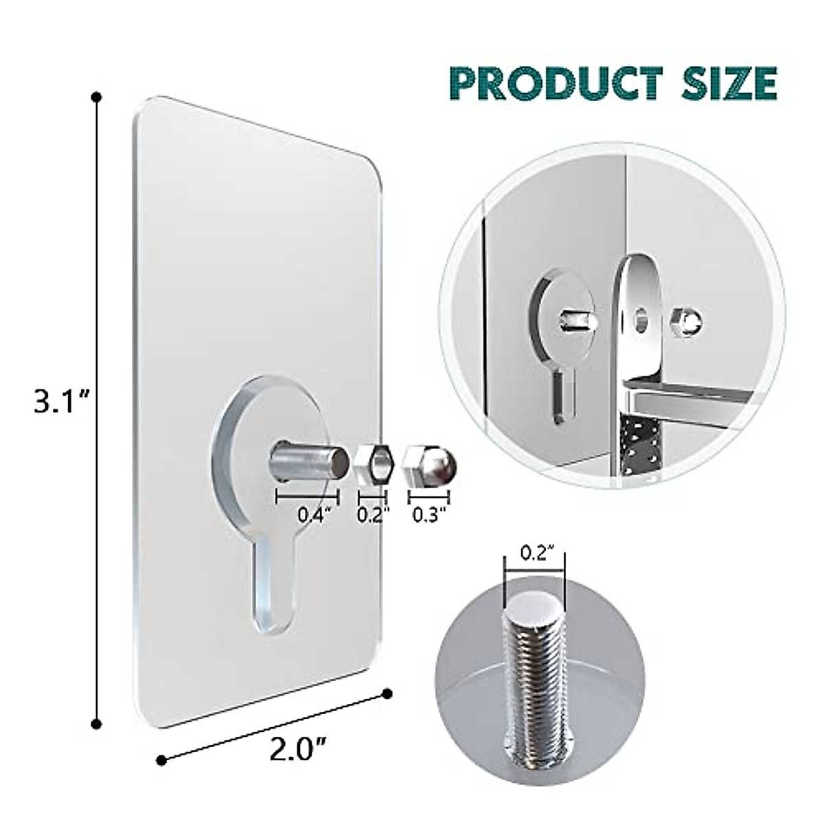 Meltset Adhesive Wall Hooks Heavy Duty Wall Hangers Without Nails Damage-Free Sticky Hooks for Hanging Clear Wall Hooks for Picture Hat Keys Kitchen Tools Bathroom Shower (10 Pack)