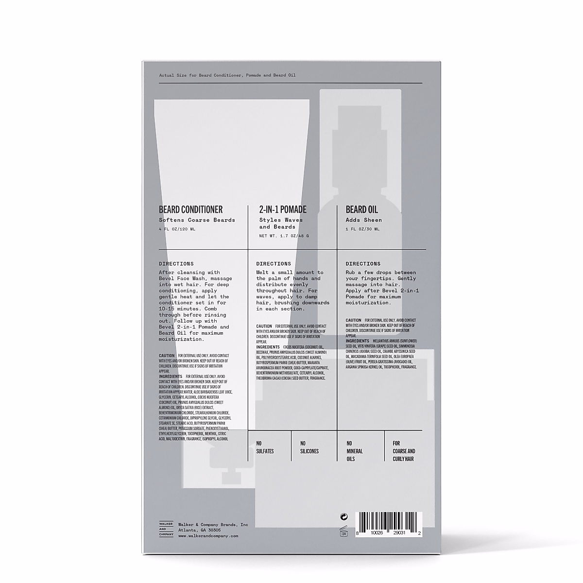 Bevel Mens Beard Grooming Kit - Includes Beard Conditioner, Beard Balm and Beard Oil to Soften, Hydrate and Strengthen Beard and Reduce Skin Irritation and Redness (Packaging May Vary)