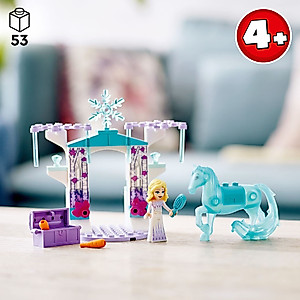 LEGO Disney Princess Elsa and The Nokk’s Ice Stable Building Toy 43209 Disney Frozen Toy with Buildable Toy Horse Figure and Mini Doll, Starter Bricks for Kids Age 4+, Great Gift for Girls and Boys