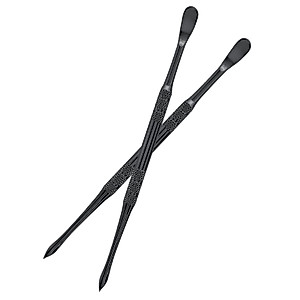 Suiwotin 3PCS Wax Carving Tools, Stainless Steel Wax Tool Carving Tool Kit, Double-Headed Sculpting Tool Spoon, Black