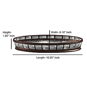 nu steel Resin Crackled Ice Storage Organizer Tray for Bathroom Vanity Countertops, Closets, Dressers - Holder for Watches, Earrings, Makeup Brushes, Reading Glass, Perfume, Guest Hand Towel