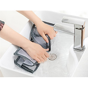 LAND CAST 2Pcs Wardrobe Clothes Organizer, 7Grid Washable Jeans Compartment Storage Box Foldable Closet Drawer Organizer Separation Box Clothes Storage bag for Pants Dress T-shirt Legging (Green, Jeans Grid)