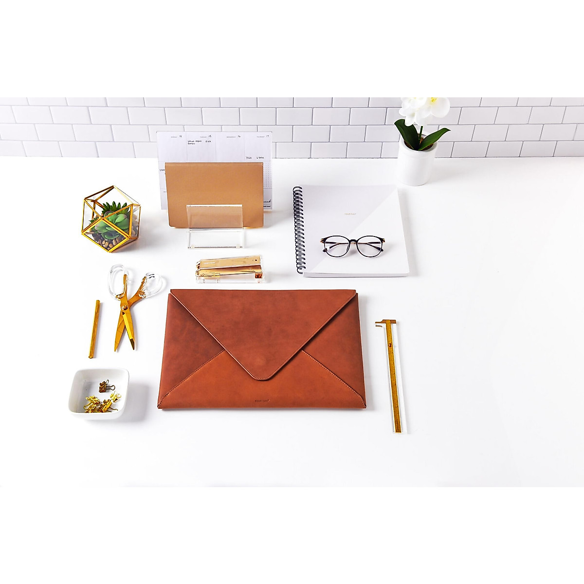 russell+hazel Acrylic Scissors, Left or Right Hand, Clear and Gold-Toned, 9”