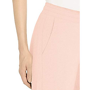 Amazon Essentials Women's French Terry Fleece Wide-Leg Crop Sweatpant, Light Pink, Large
