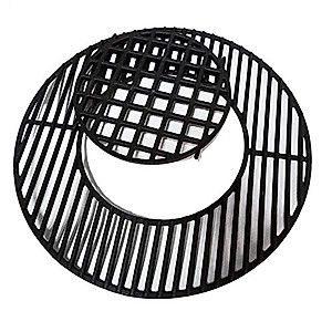 soldbbq 8835 Cast Iron 21.5" Grill Grates for Weber Original Kettle Premium 22-inch Charcoal Grill, 22'' Smokers, Replacement Parts for Weber 22" Performer Premium Grill