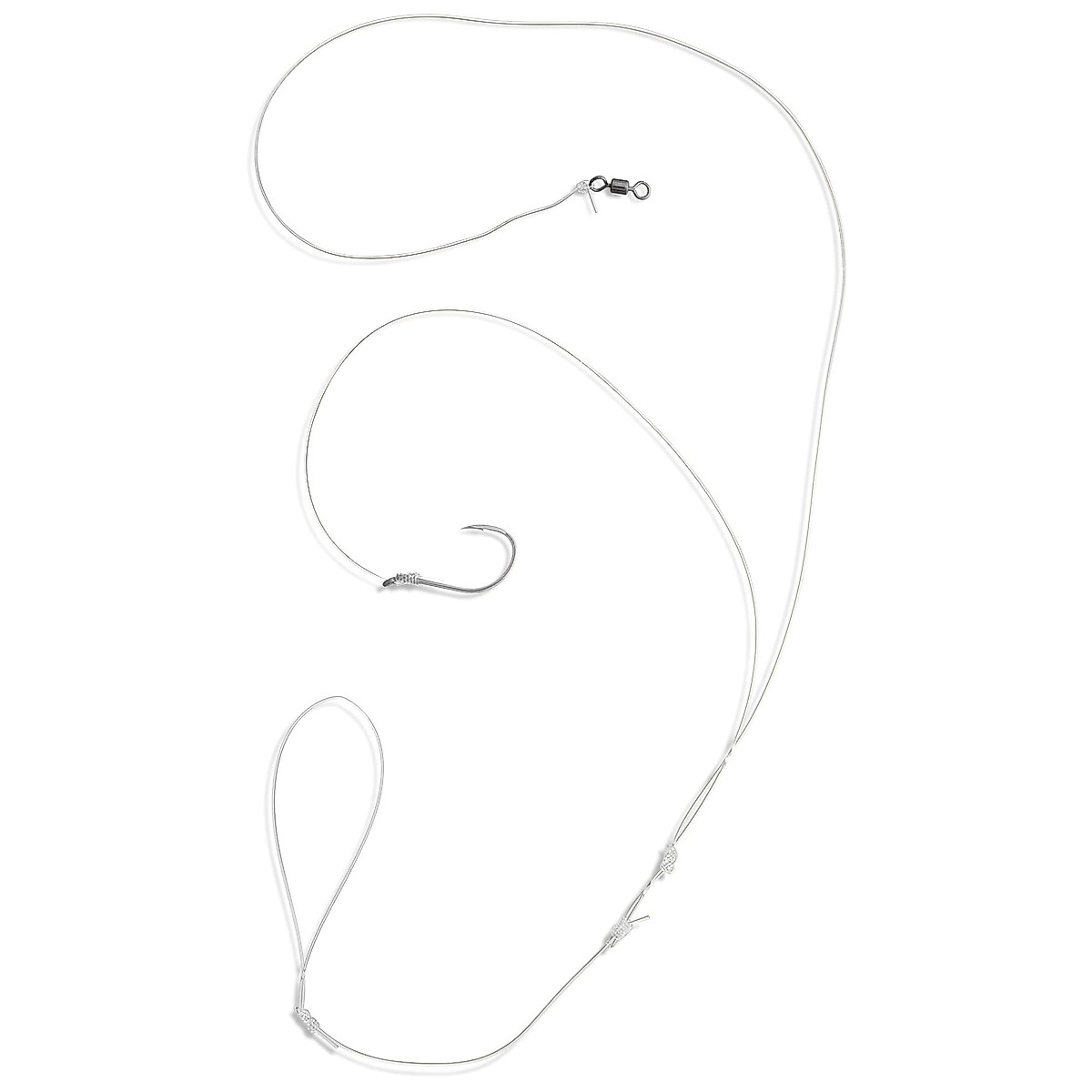 10 Pack UMT Custom Fishing Leaders with 1 Hook for Snapper, Mutton Snapper, Sheepshead, Pompano, Size 3/0 Offset Bait Hook Black, 60lb Heavy Duty Mono, Dropper Loop, Hand Tied One Hook Wonder