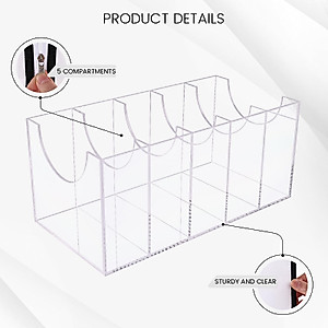 HAKDAY Belt Organizer, Acrylic Belt Storage Holder for The Closet, 5 Compartments Display Case for Tie and Bow Tie