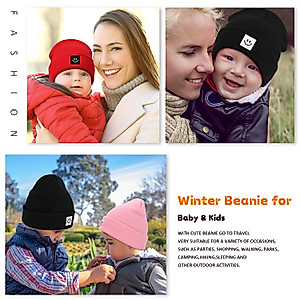 DANMY Baby Beanie Hat, Newborn Toddler Winter Warm Knit Hat, Kids Soft Beanie Cap