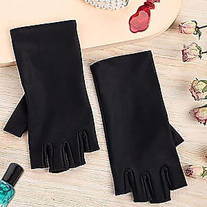 Pimoys Anti UV Gloves for Nail Lamp Light UPF50+ Manicure Gloves UV Protection Gloves Fingerless UV Light Gloves for Gel Nail Lamp Hand UV Protection Gloves