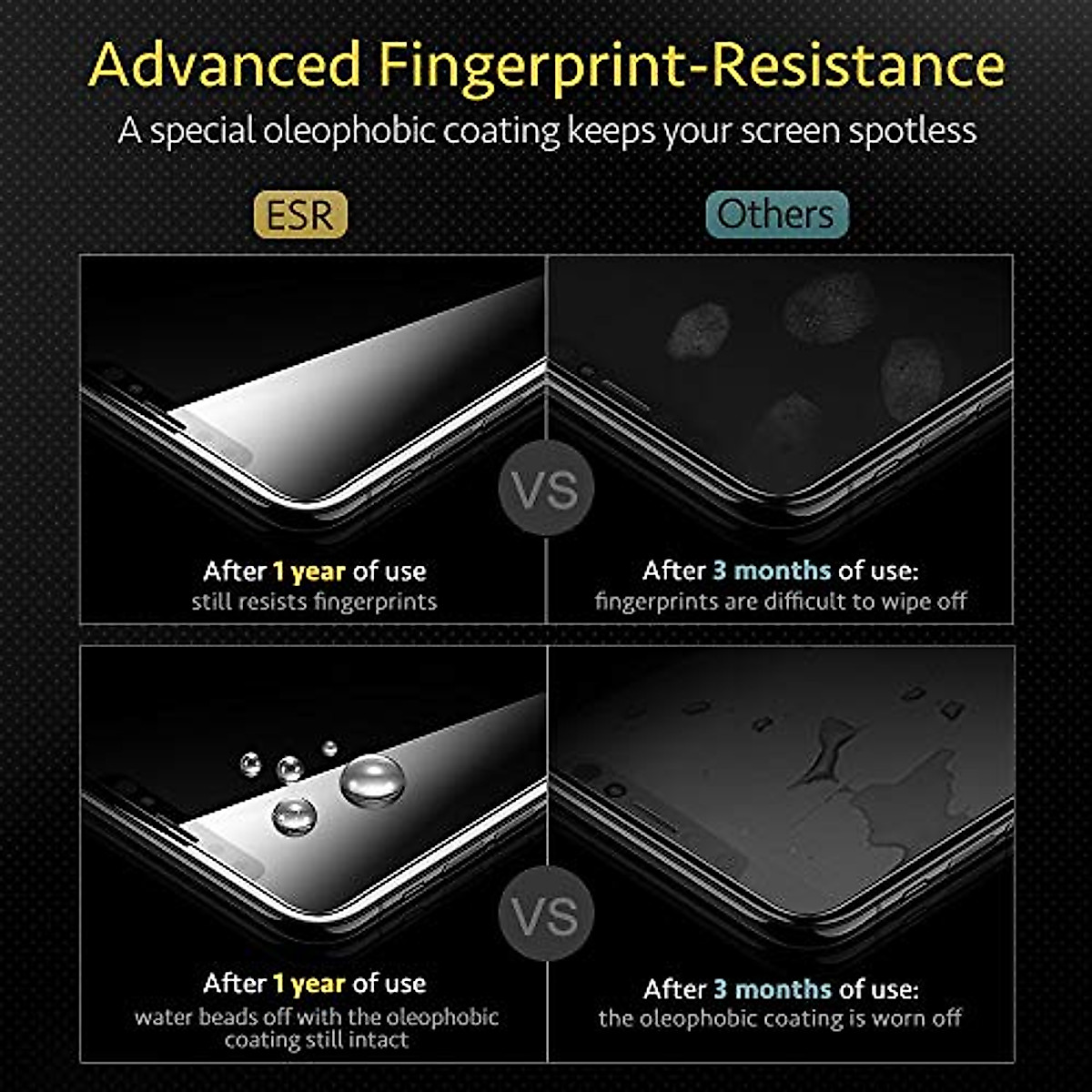 ESR Screen Protector Compatible for iPhone 11 Pro, iPhone Xs/X [2 Pack] [Easy Installation Frame] [Case Friendly], Premium Tempered Glass Screen Protector for iPhone 5.8 Inch (2019)