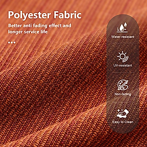 XIZZI Patio Furniture Set with 42" Fire Pit Table,7 Pieces All Weather Wicker Outdoor Furniture with Swivel Rocking Chairs,Patio Conversation Set Sofa for Deck,Backyard,Garden (Brown/Orange Red)