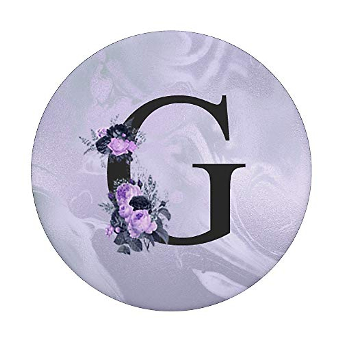 Initial Letter G Purple Lavender Floral Monogram For Women PopSockets PopGrip: Swappable Grip for Phones & Tablets