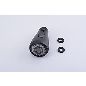 Klabb HB-3 Kitchen Faucet Sprayer Head Replacement - Pull Down Faucet Spray Head, Pull Out Faucet Sprayer Nozzle, 3 Function Kitchen Tap Spray Spout Part, Only For G1/2 Connector, Matte Black