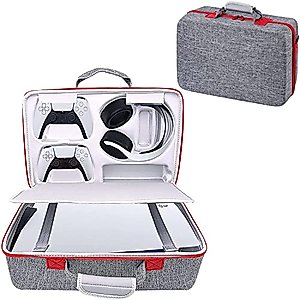 KANG YU Storage Carrying Case Hard Shell Compatible with PS5,Waterproof shoulder bag Compatible with Playstation 5 Console , Storage Controllers, Cables and Other Accessorie