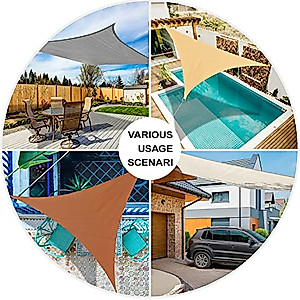 Yardmaker Sun Shade Sail Canopy Square 12'x12' Outdoor Shade sail for Patio Backyard Garden, Brown