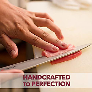 JCK ORIGINAL Hattori Japanese Chef’s Knife, FH-14L Professional Sujihiki Knife, VG-10 Cobalt Steel Pro Kitchen Knife with Ergonomic Black Linen Micarta Handle, 11.8 inch