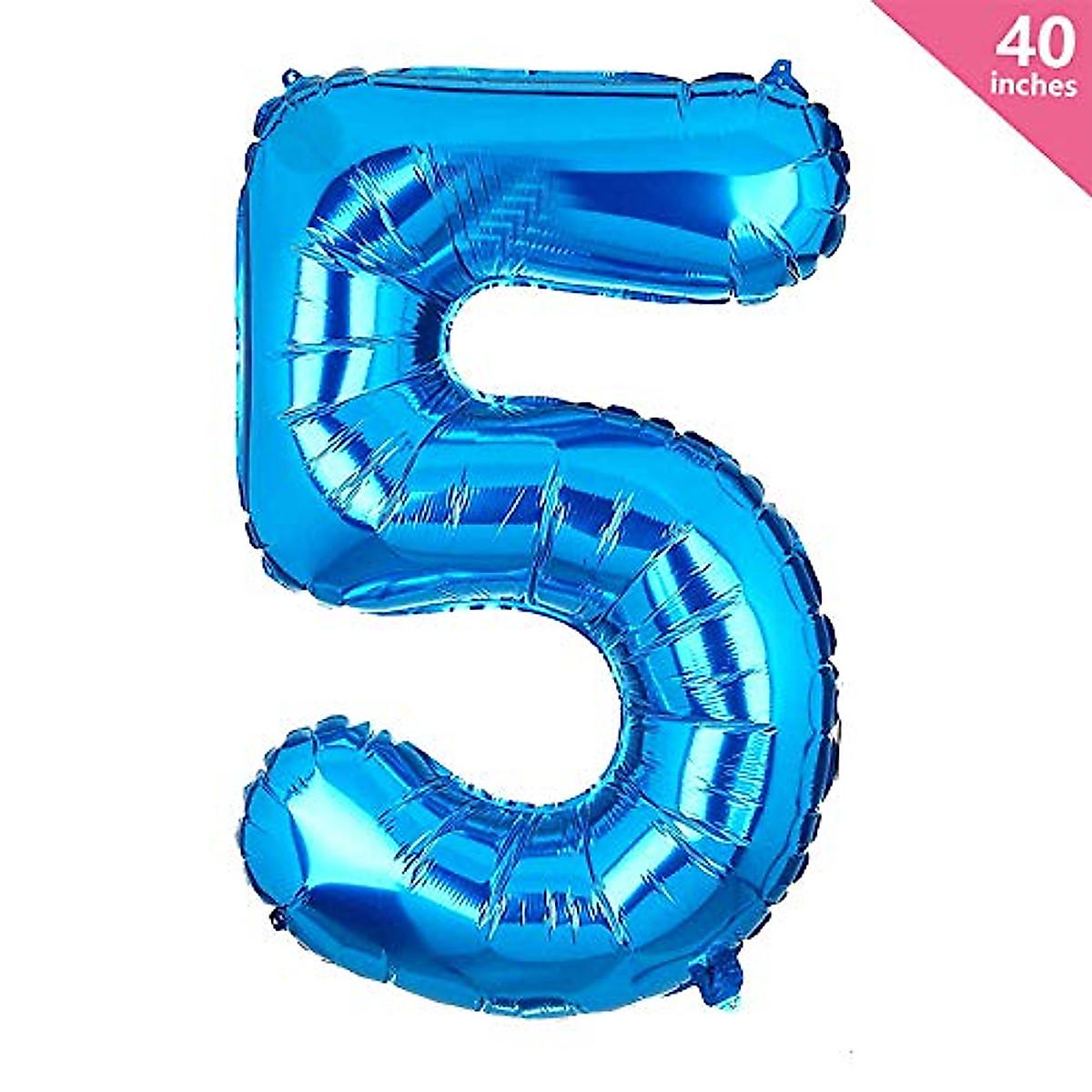 40 Inch Number Balloons Blue Number 5 Helium Foil Birthday Party Decorations Digit Balloons