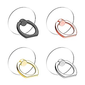 TACOMEGE Pack of 4 Transparent Clear Phone Holder Ring Grips, Finger Ring Stand for Cell Phone Tablet (M1)