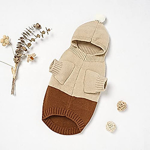 Neiwech Dog Clothes Pet Dog Hooded Sweater Soft Warm Knitwear I Love Mammy Sweatshirt for Puppy Small Dogs (Mika, L)