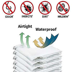 LACOXA Storage Bags Vacuum Sealed, Hanging Vacuum Storage Bags for Clothing, Space Saver Vacuum Storage Bags for Home and Closet Organization (3PCS,L 67 x 110cm)