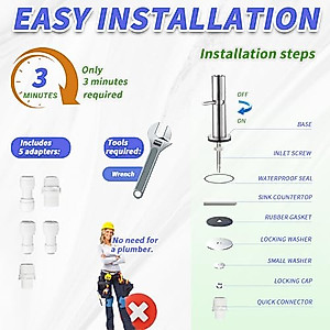 YAFIYGI Drinking Water Faucet for Kitchen Sink, Filtered Reverse Osmosis RO Faucet, 304 Stainless Steel Purified Water Dispenser Faucet