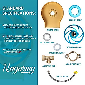 NOGARMY Glass Rinser for Kitchen Sink, Metal Cup Washer Rinser with 360° Rotating Jet, Faucet Glass Bottle Cleaner, Kitchen & Bar Sink Automatic Flushing Device
