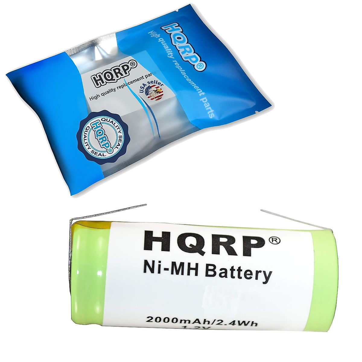 HQRP 42mm Long Battery Compatible with Braun 5000, 3745, 3761, 3762, 5000 Toothbrush Repair 2000mAh Professional Care Triumph Sanyo 346 Sanyo346