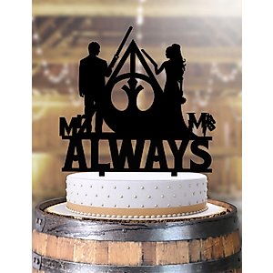 Always Jedi and Wizard Wedding Cake Topper